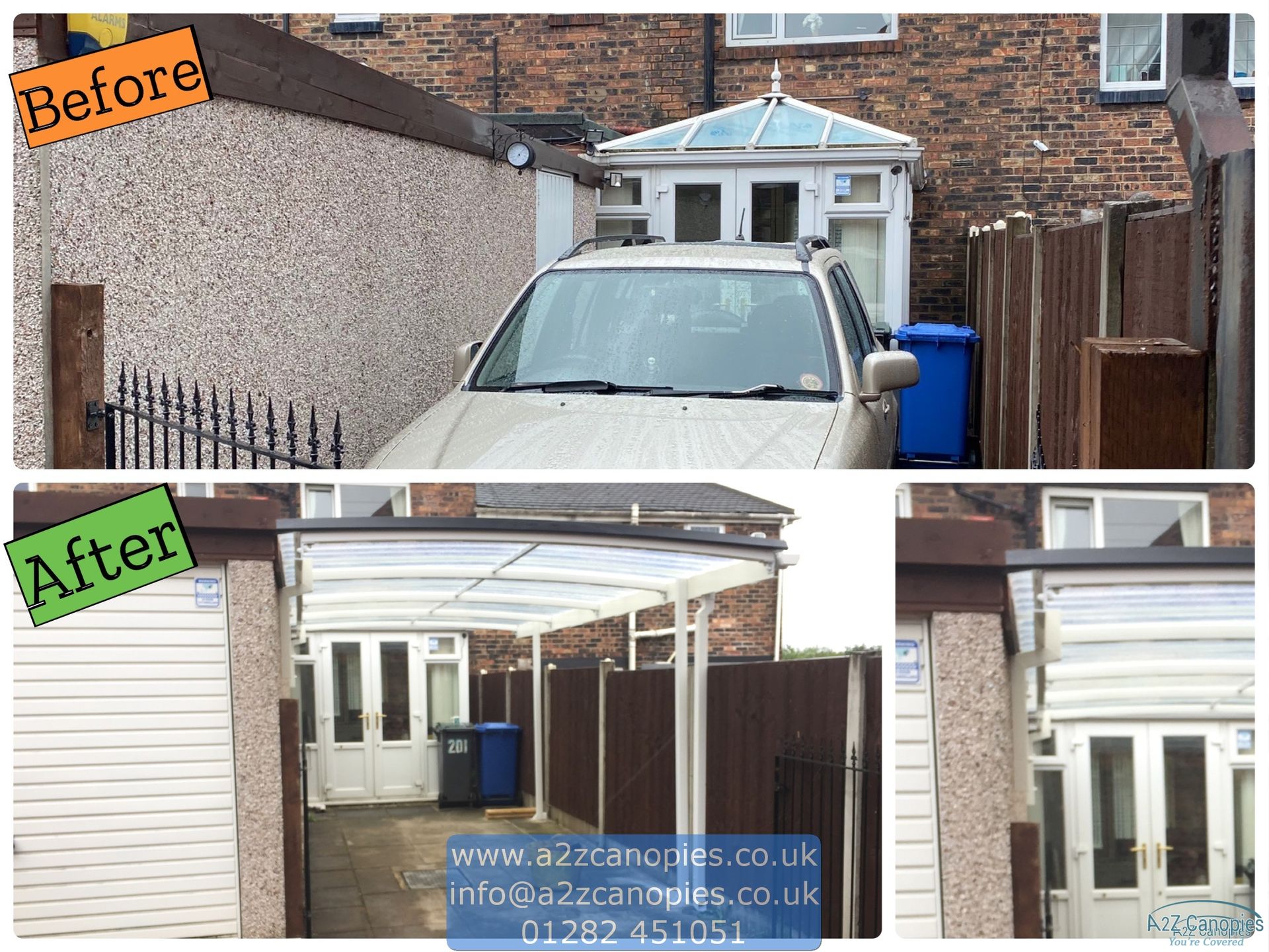 Before and After Gallery | A2Z Canopies -Canopy Installations