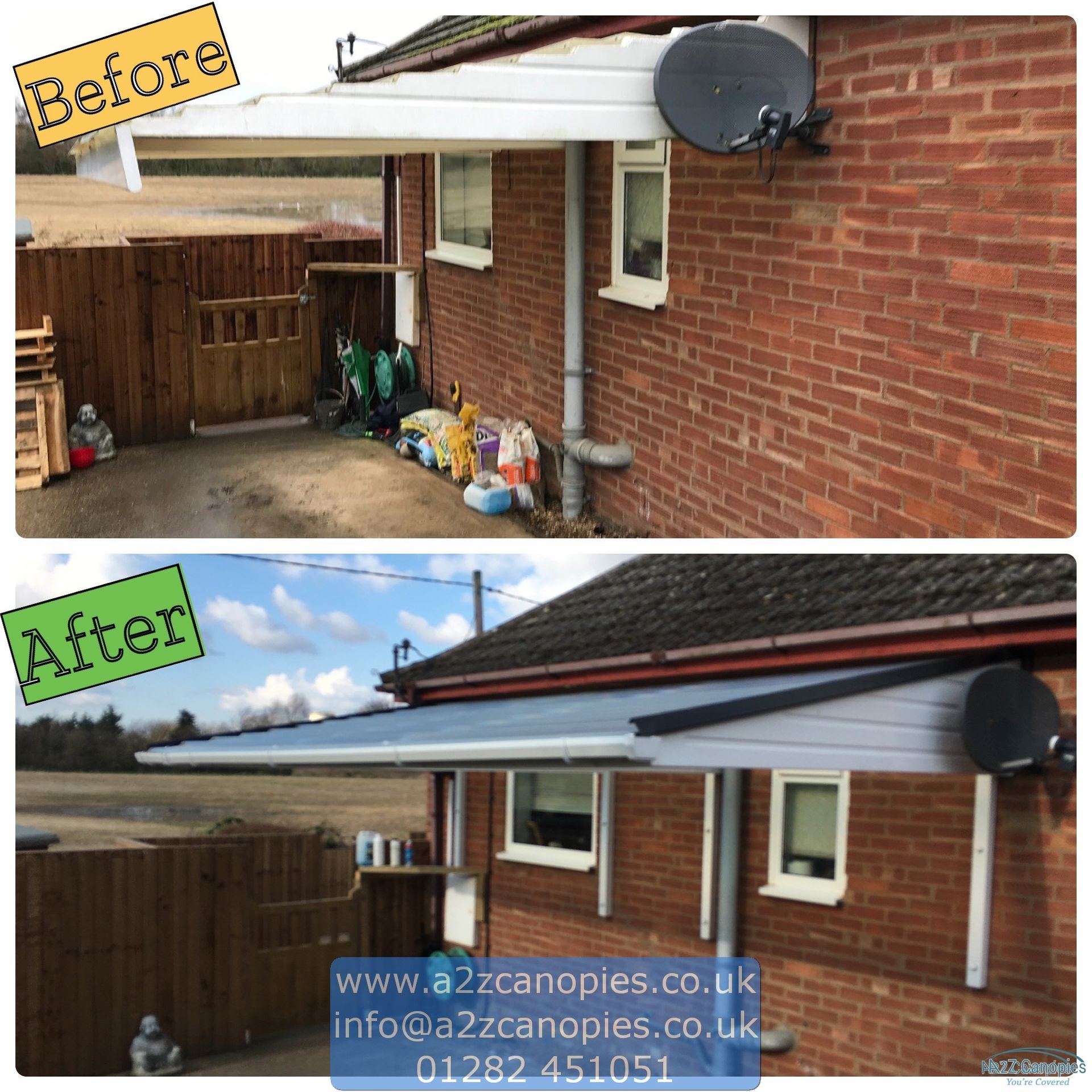 Before and After Gallery | A2Z Canopies -Canopy Installations