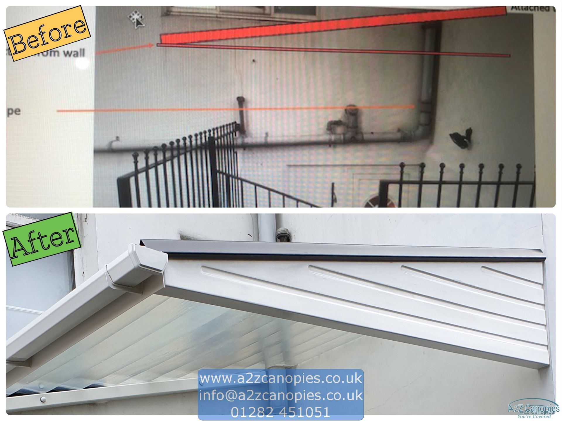 Before and After Gallery | A2Z Canopies -Canopy Installations
