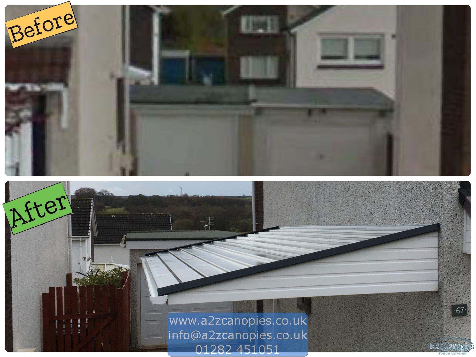 Before and After Gallery | A2Z Canopies -Canopy Installations