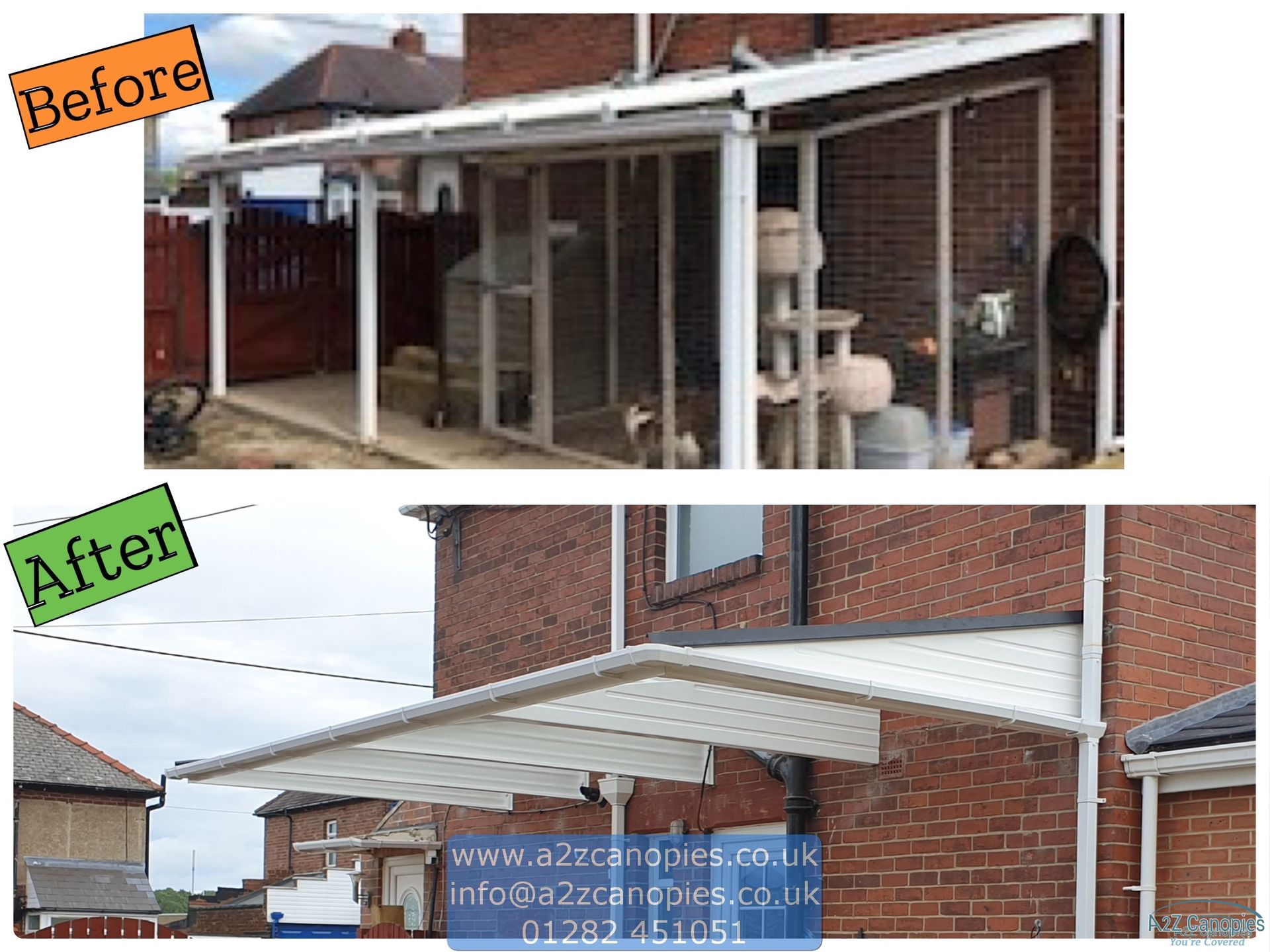 Before and After Gallery | A2Z Canopies -Canopy Installations
