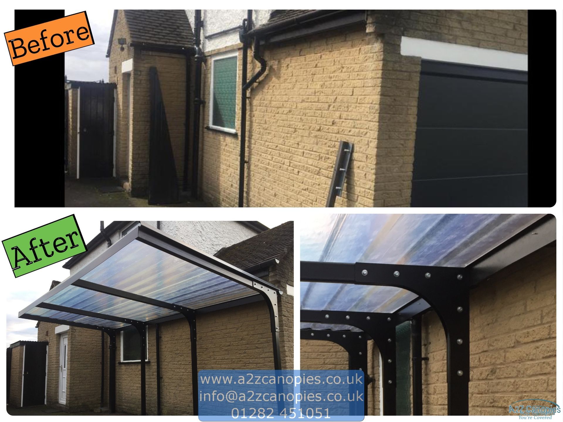 Before and After Gallery | A2Z Canopies -Canopy Installations