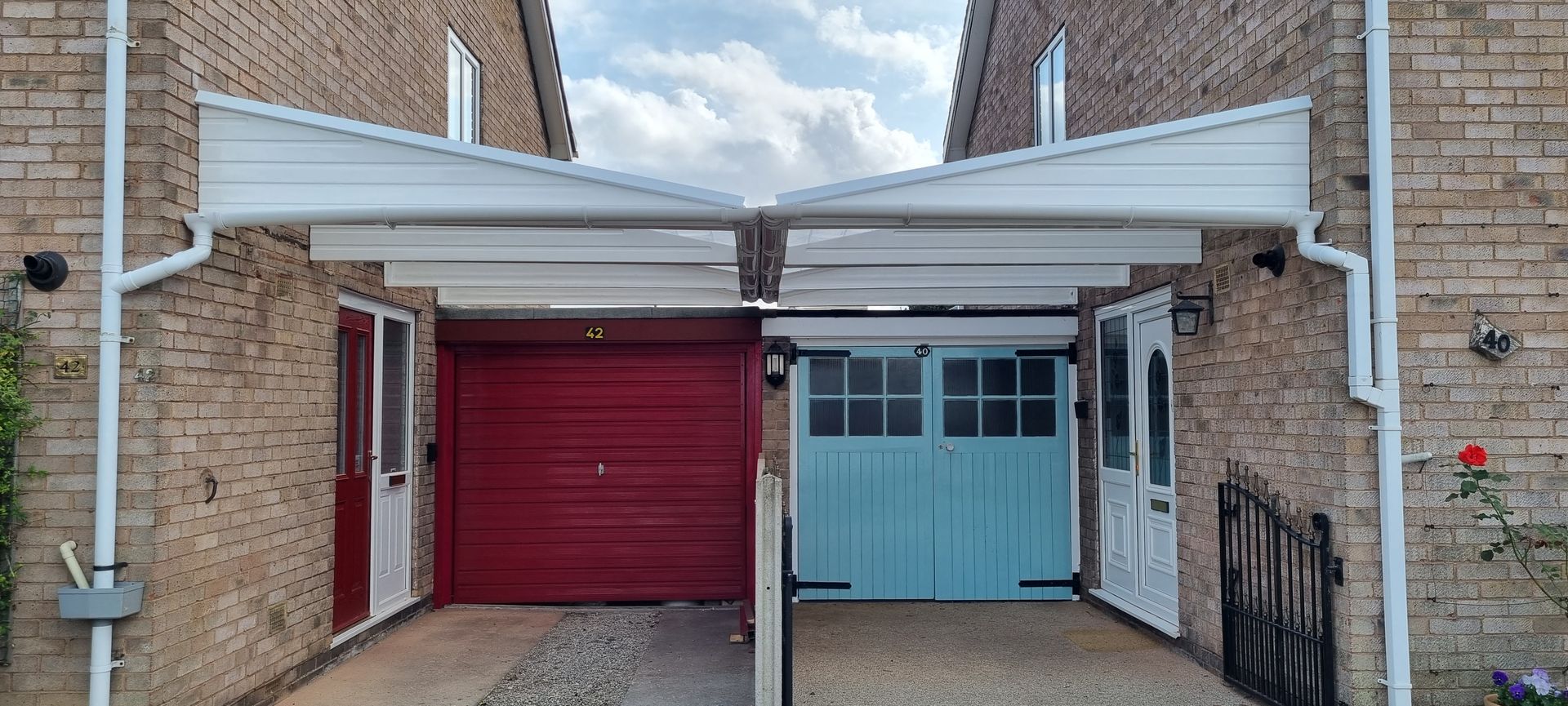 The dramatic improvement from the old lean-to canopy to the new GRP ...