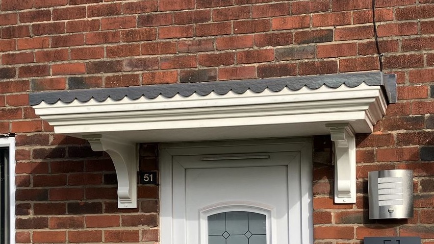 Flat GRP Door Canopy Installation | Efficient Refurbishment | A2z Canopies