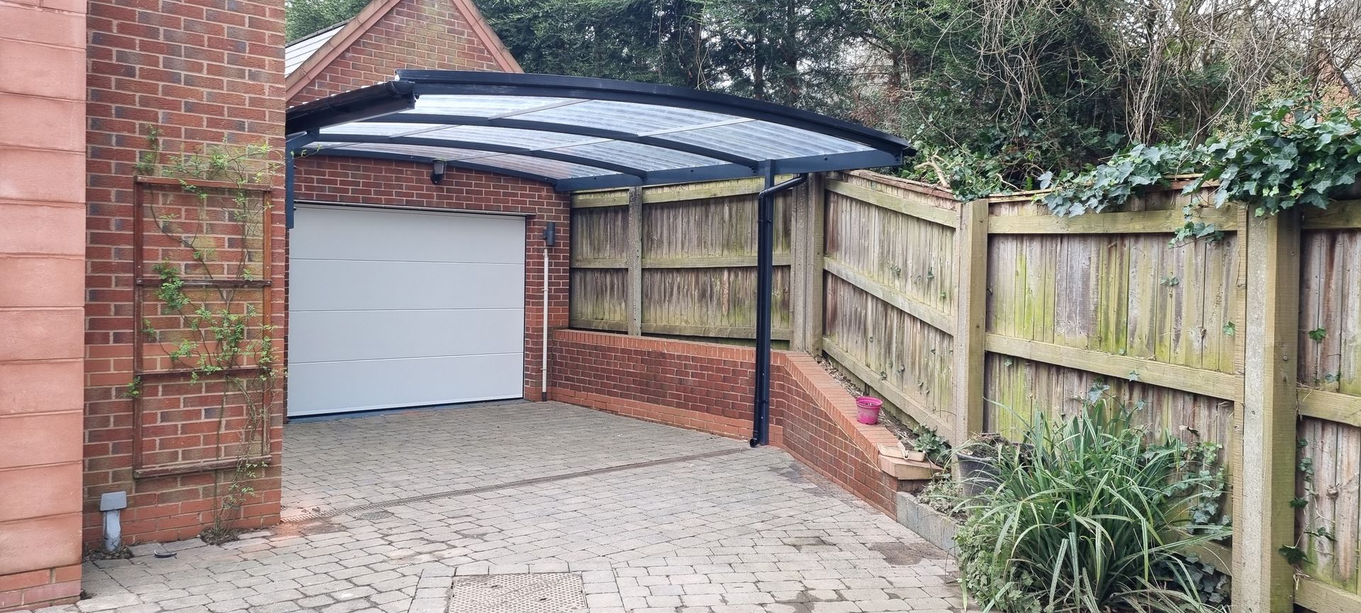 Garage Archway Canopy Installation: 4.8m x 4.3m in Anthracite Grey